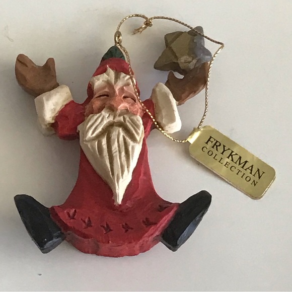 Holiday | David Frykman Santa Holding Gold Star Christmas Ornament ...